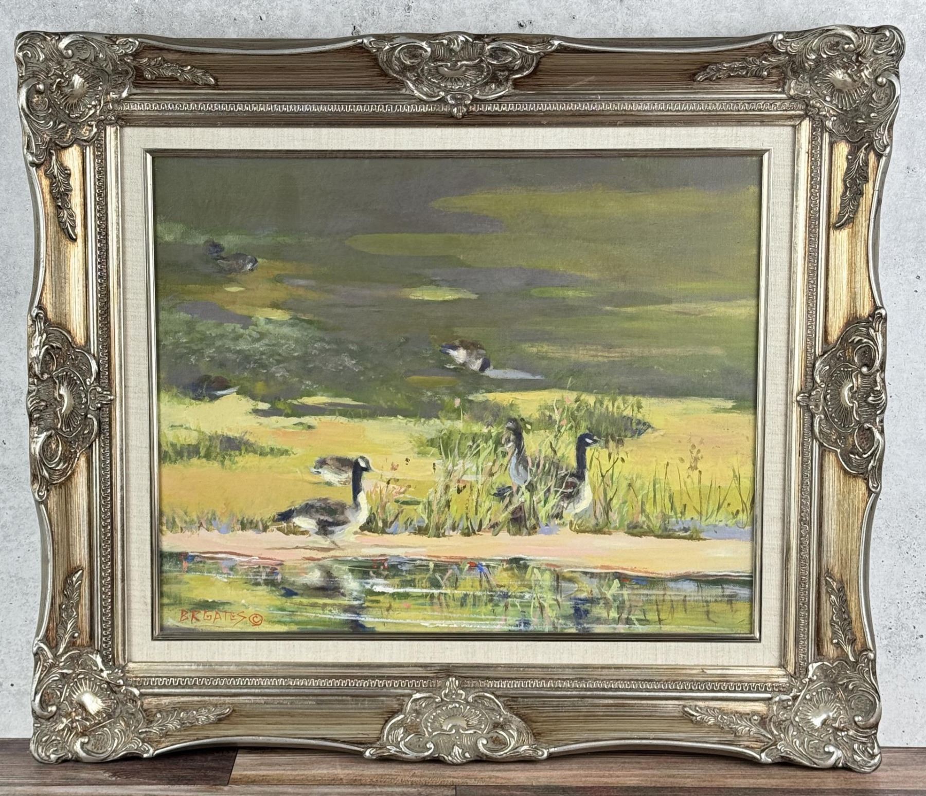 Betty Russell Gates Canadian Geese Oil Painting