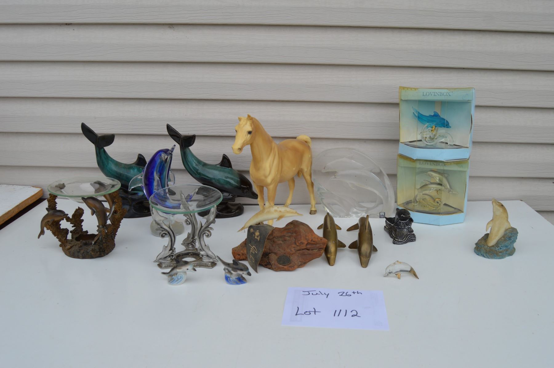 Dolphin ornaments - includes brass and crystal items - Schmalz Auctions