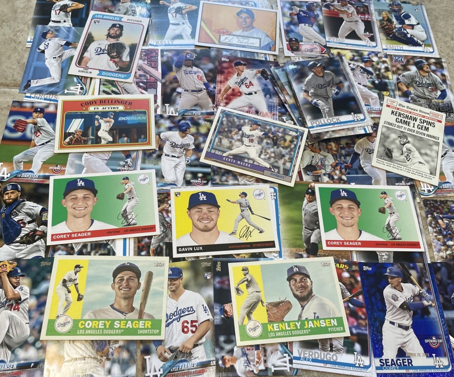 LA Dodgers Baseball Cards as shown