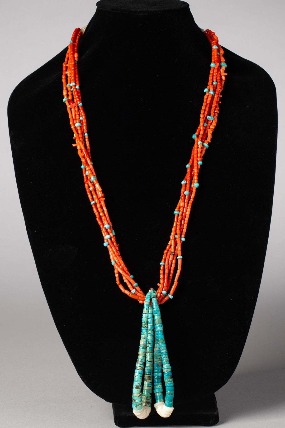 Zuni Coral & Turq 5 Strand with Jacla