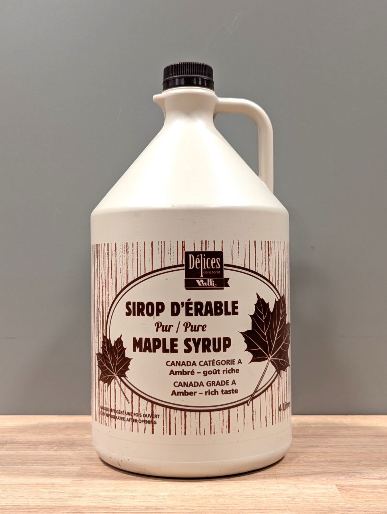 Delices Maple Syrup Canada Grade A Amber, 4L | L3-3