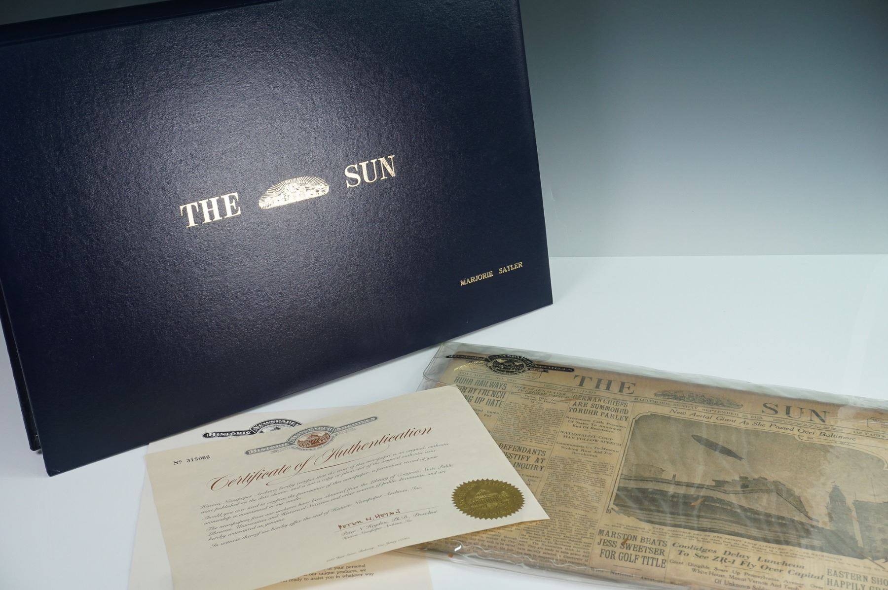 The Baltimore Sun Newspaper Original 1920s Edition In Archival Portfolio