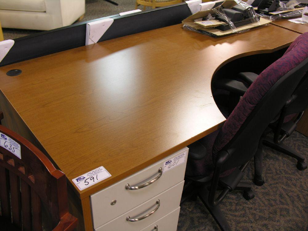 Cherry Corner Computer Desk - Able Auctions