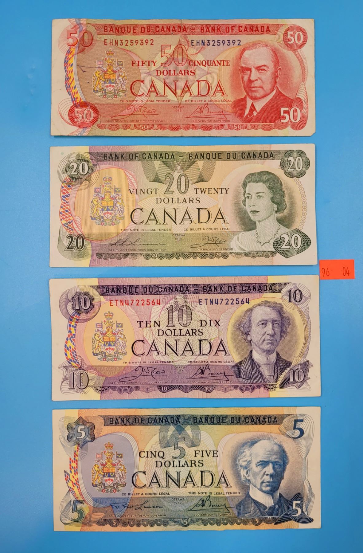 Lot of 1970s Canadian Banknotes