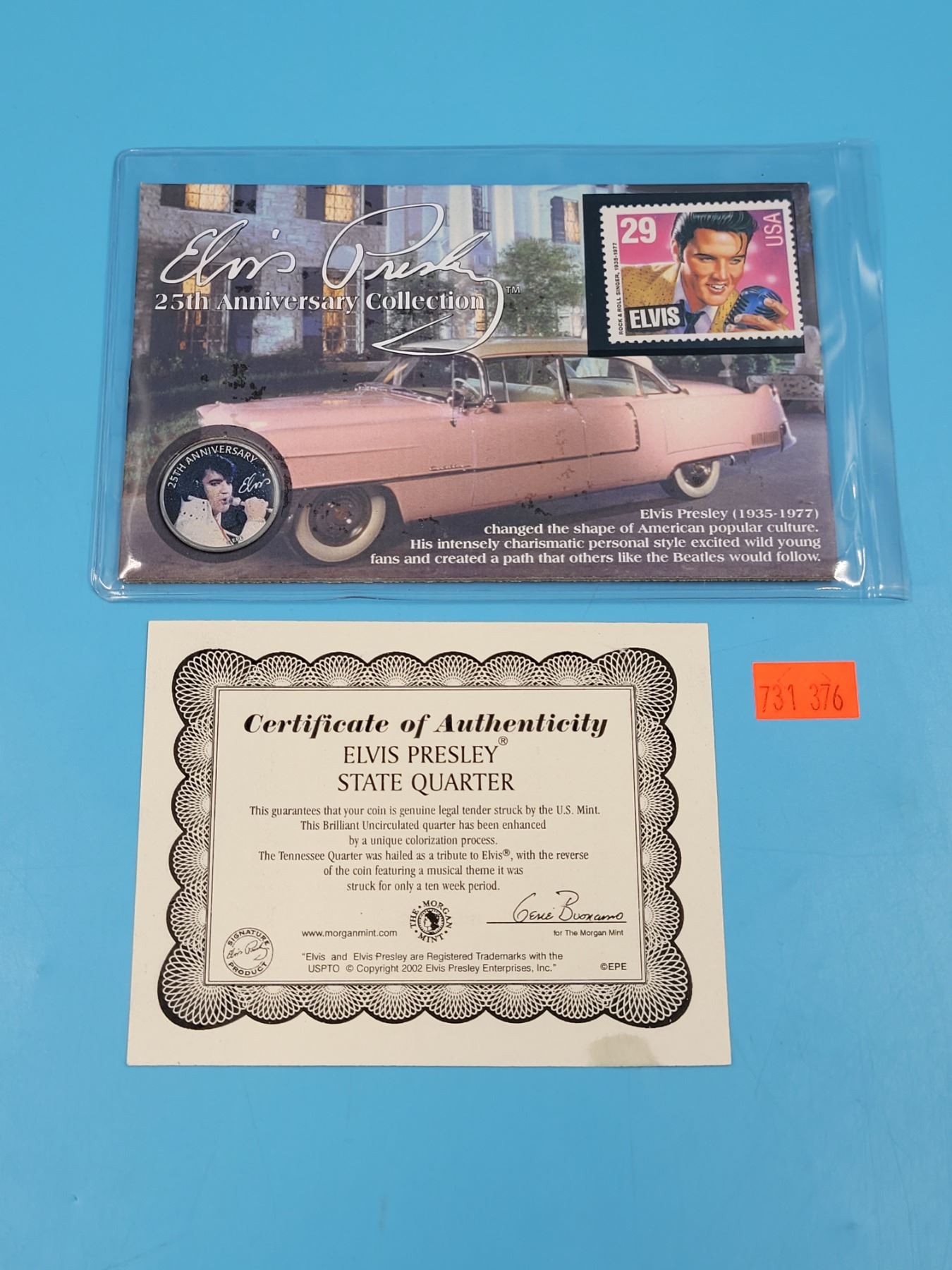 Elvis Presley 25th Anniversary Collection Coin & Stamp w/ Certificate ...