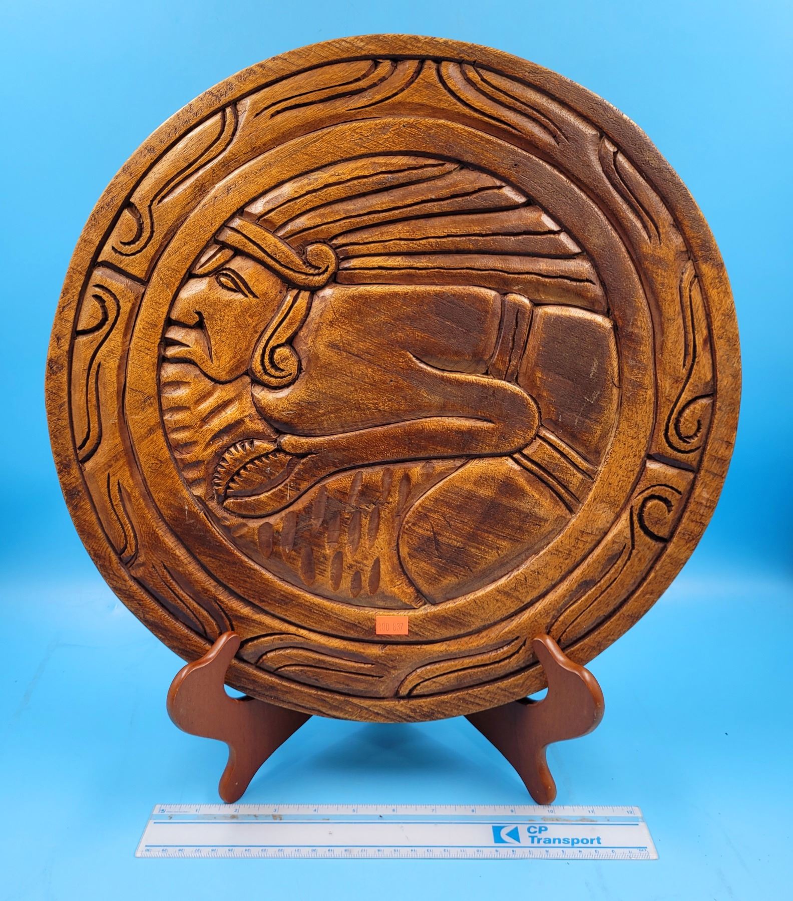 Hand-Carved Mayan Chief Art