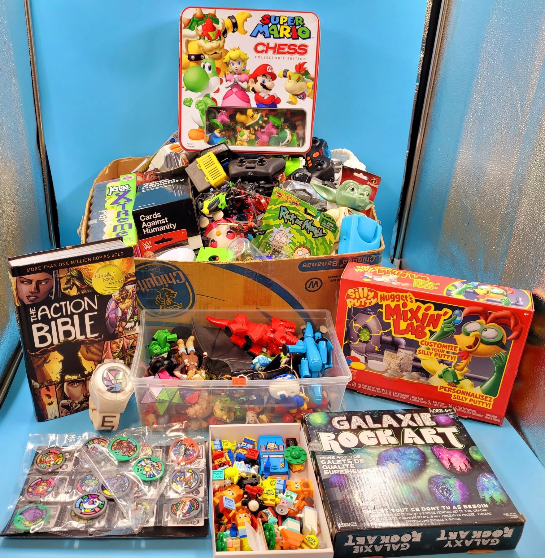 Toy & Game Lot w/ Silly Putty Mixin' Lab, Galaxie Rock Art, Jenga ...