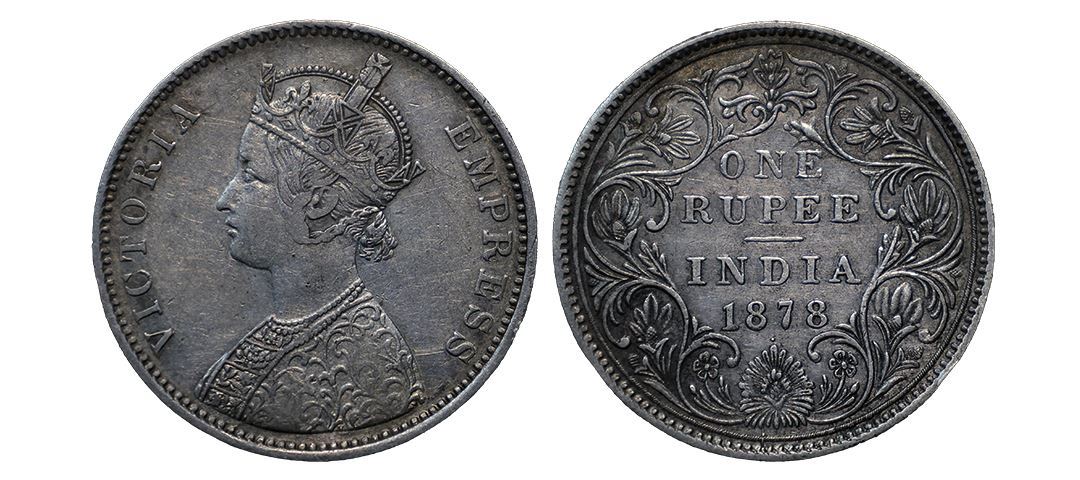 Victoria Empress, Silver Rupee, 1878, Bombay Mint, A3 / II / Dot ...