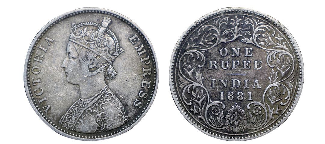 Victoria Empress, silver rupee, 1881, Bombay mint, A3/II(iv), dot, PR ...