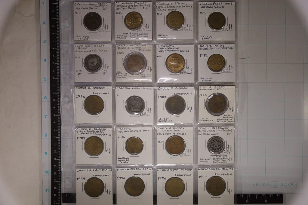 20 ASSORTED METAL AMUSEMENT PARK / ARCADE TOKENS