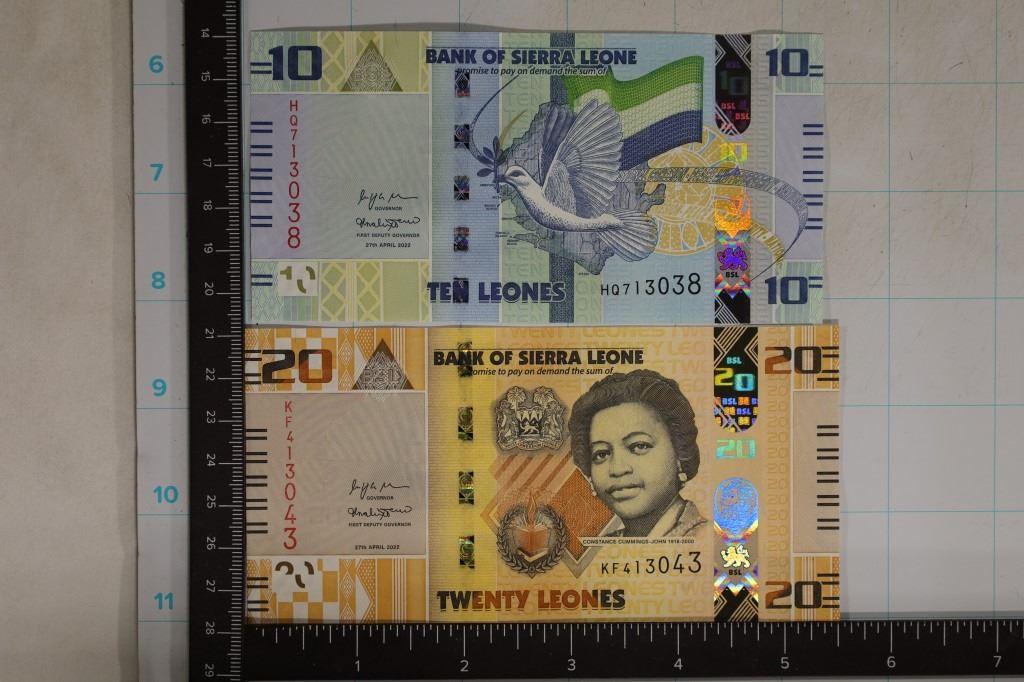 2-2022 SIERRA LEONE CRISP UNC COLORIZED BILLS