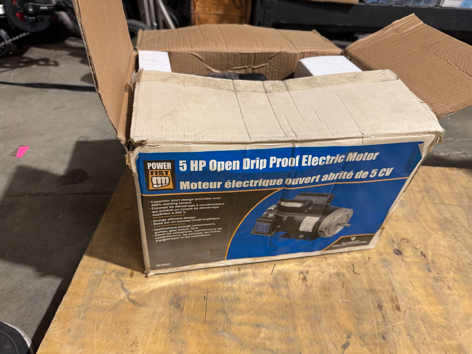 5 hp open drip proof electric motor