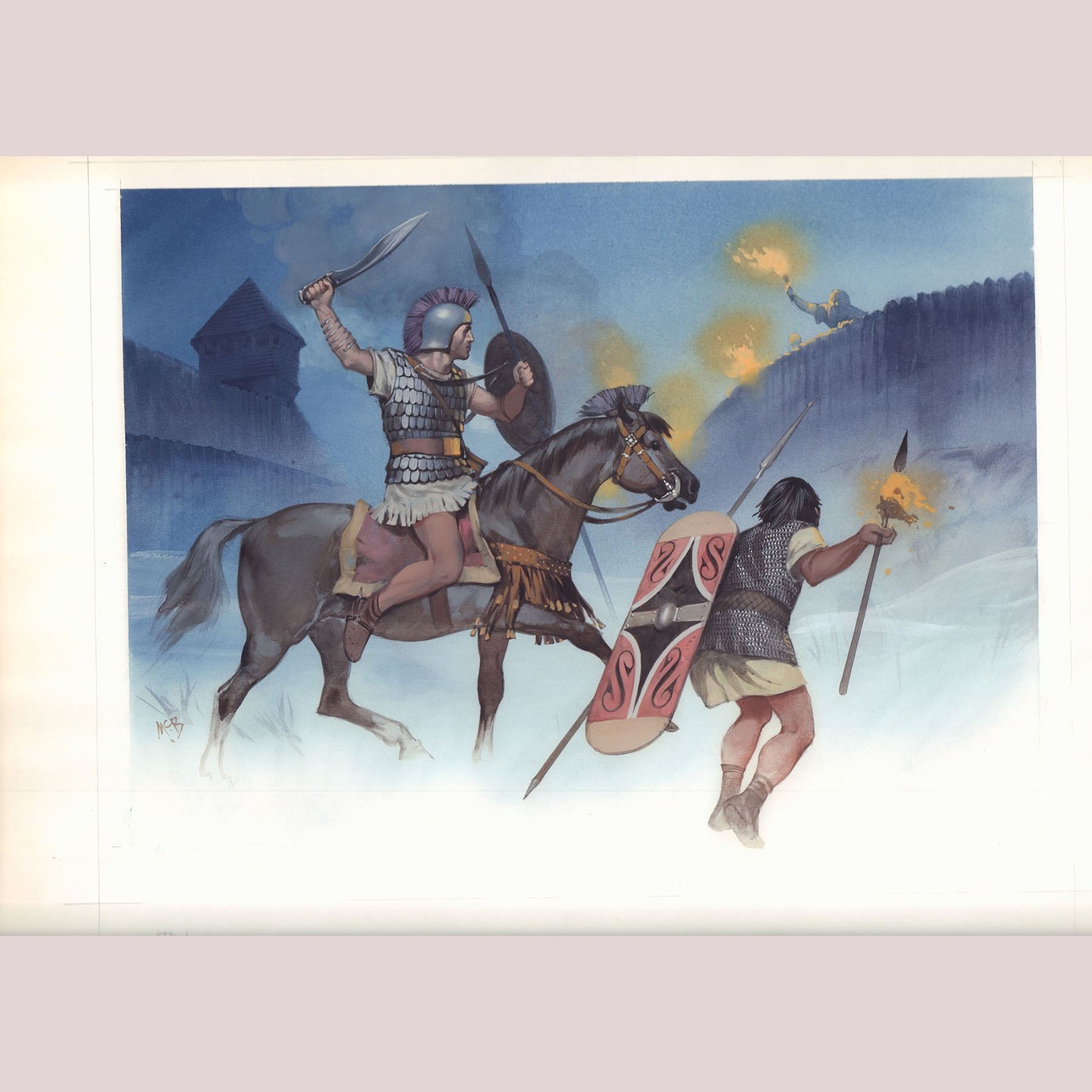 Angus McBride, Gouache Illustration for Blandford-Celtiberian Warriors