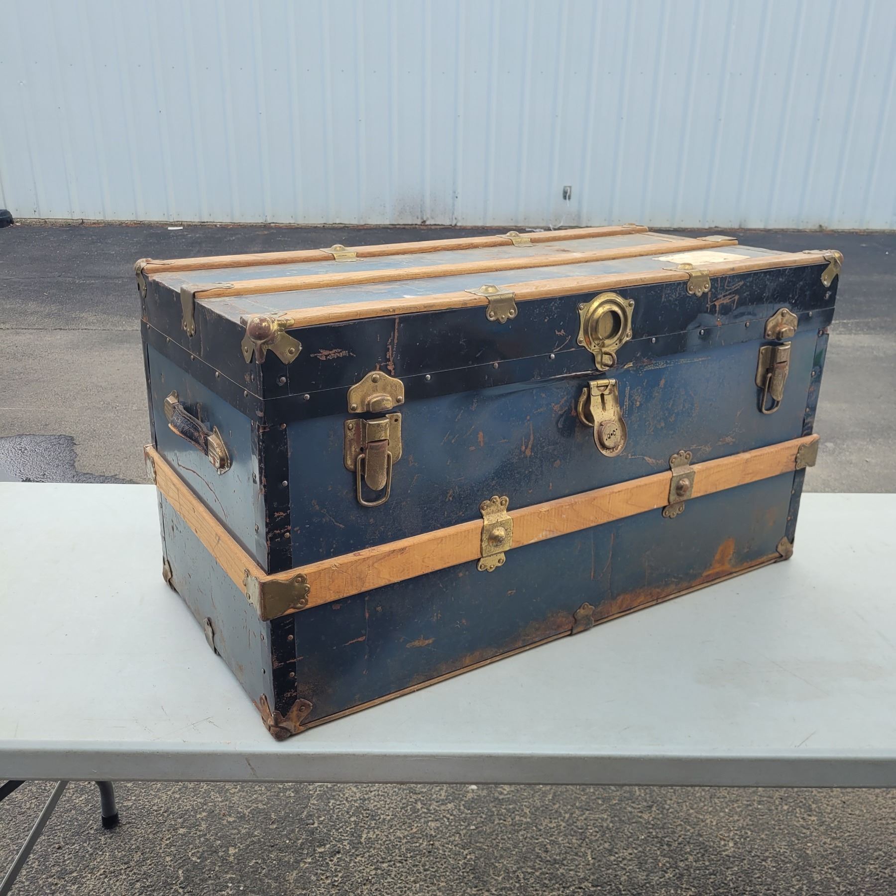 Vintage Steamer Trunk - Monarch Luggage by McBrine