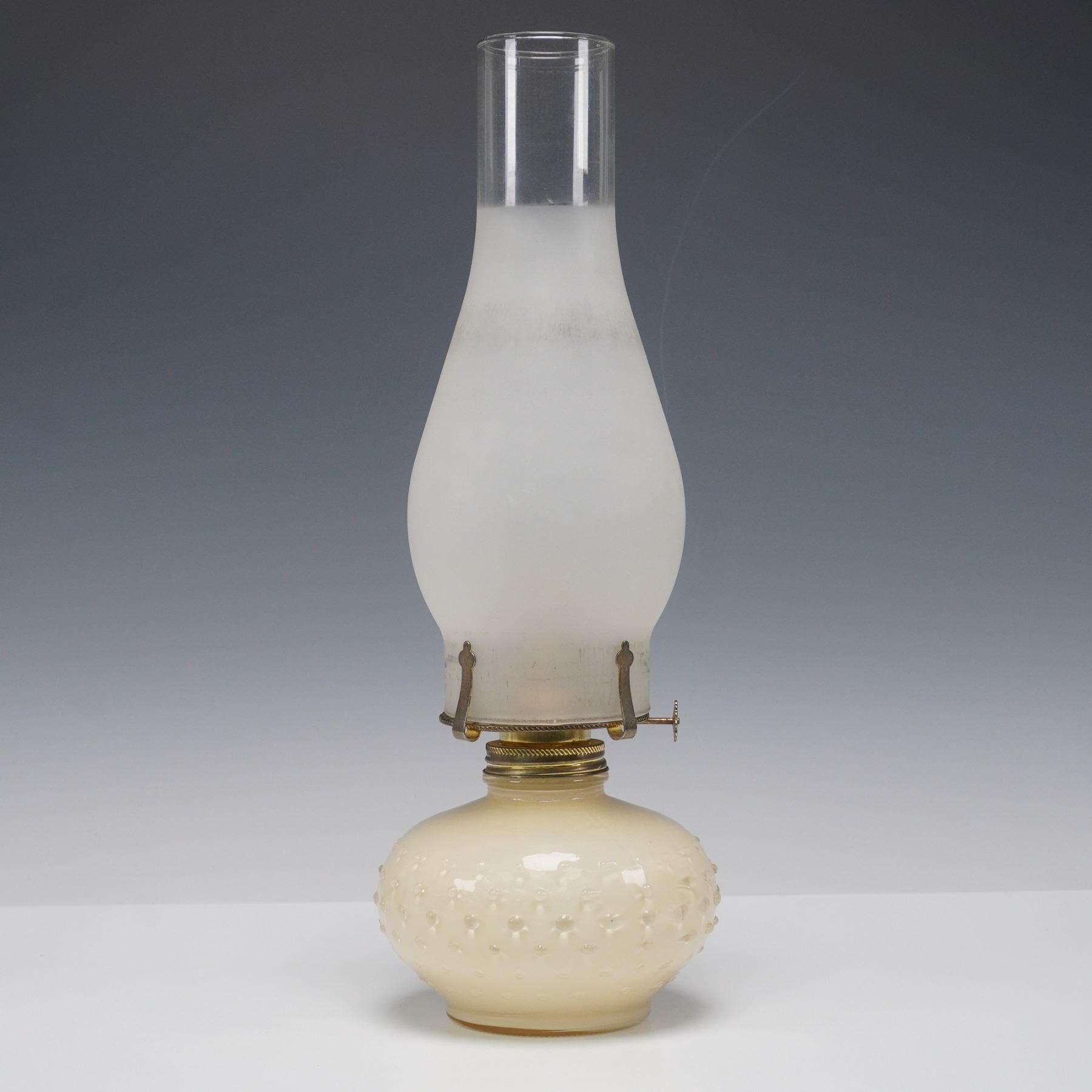 Lamplight Farms Hobnail Glass Oil Lamp with Frosted Chimney