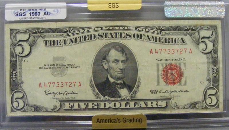 Series 1963 Red Stamp $5 Dollar Bill