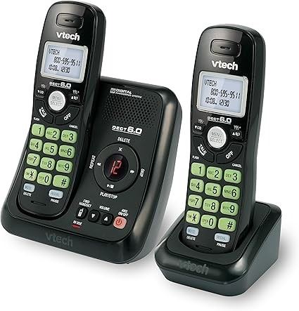 Vtech Dect 6.0 2-Handset Cordless Phone System With Digital Answering ...