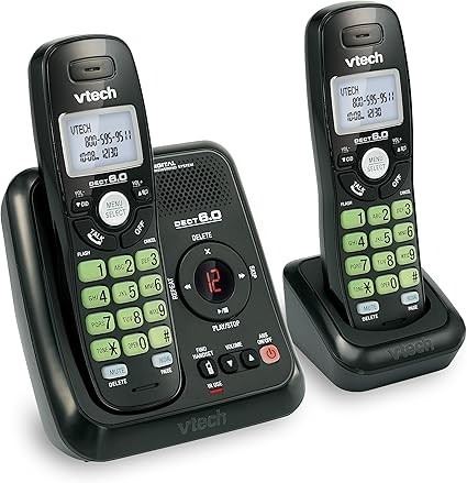 Vtech Dect 6.0 2-Handset Cordless Phone System With Digital Answering ...