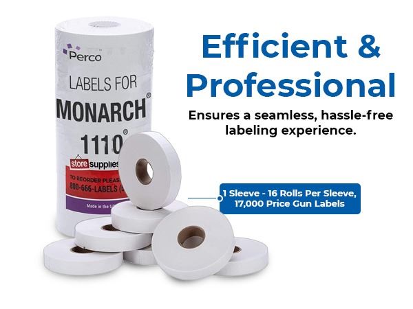 White Pricing Labels For Monarch 1110 Price Gun Sixteen Rolls