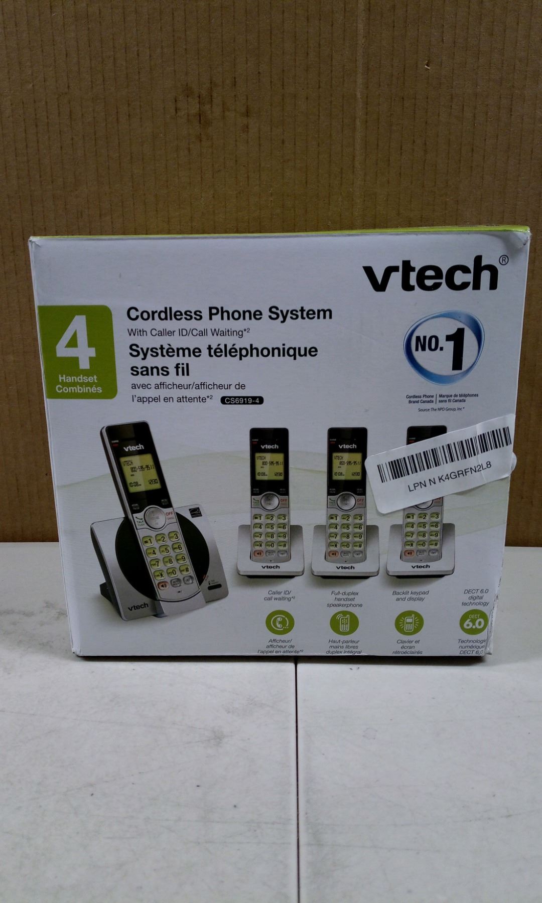 Vtech Dect 6.0 Four Handset Cordless Phones With Caller Id Backlit ...