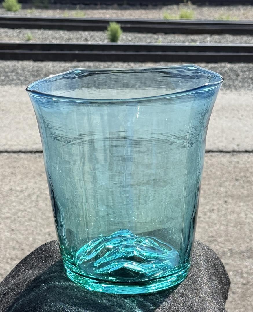 Don Shepard Blenko Glass Big Sky Blue Vase