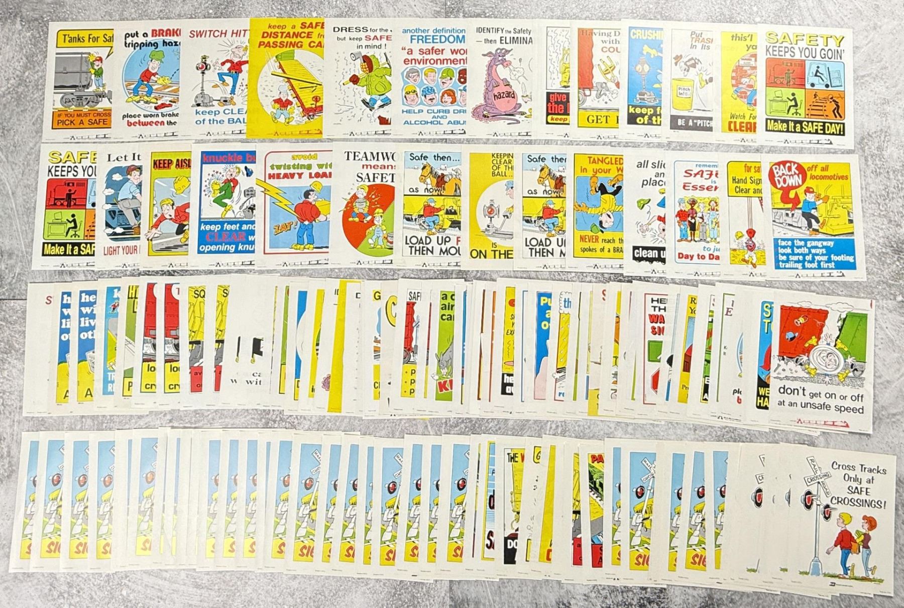 Large Group Of Railroad Safety Posters