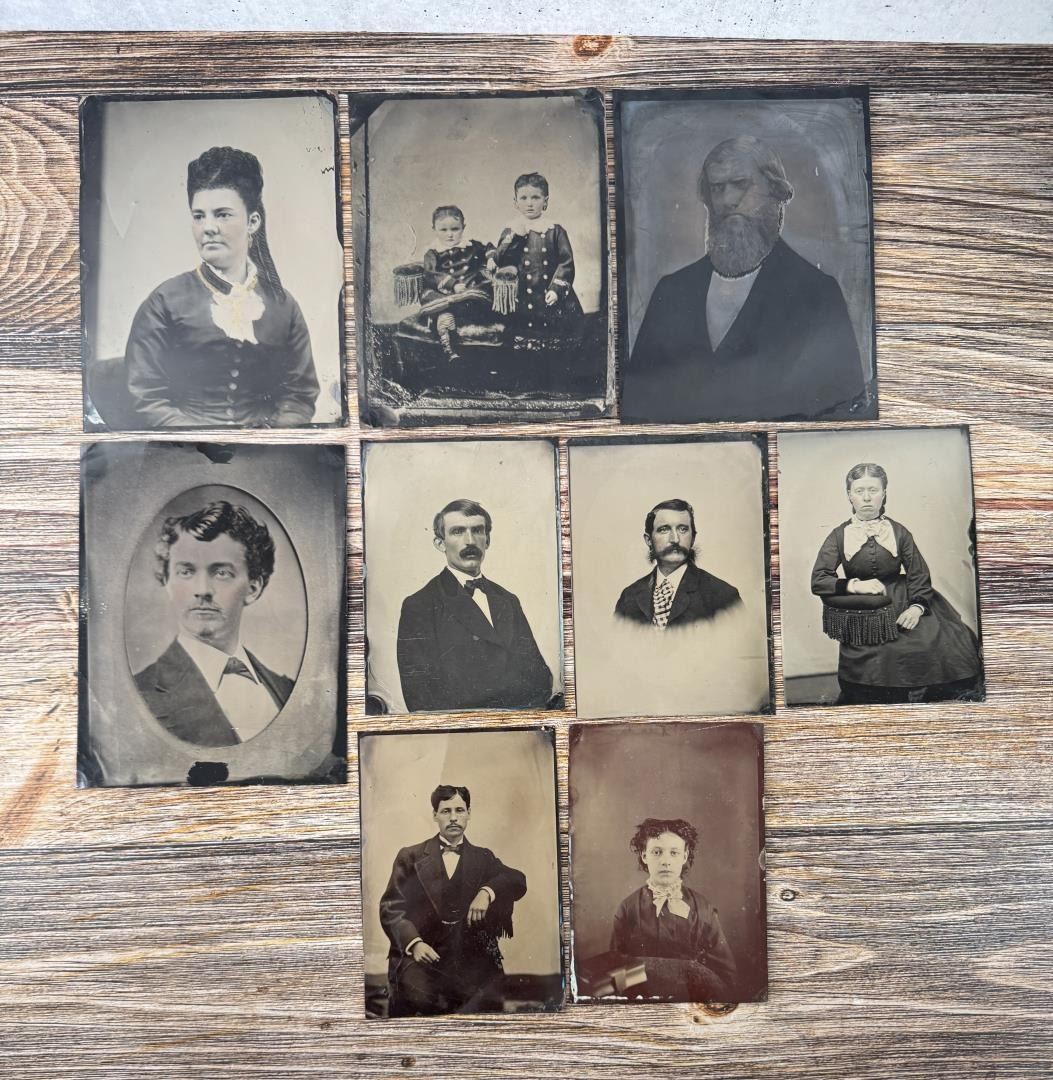 Collection of Antique Tintype Photo Portraits