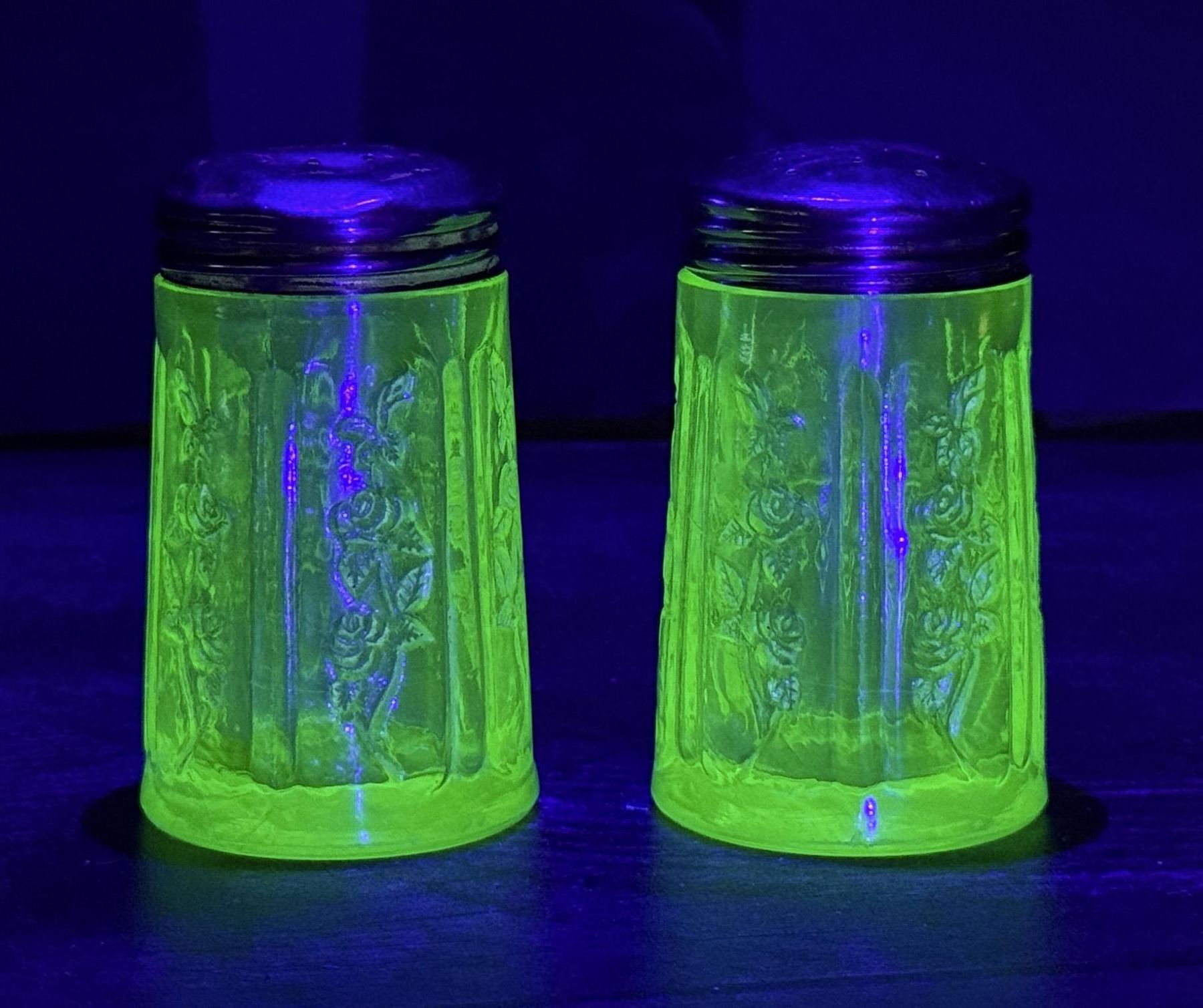 Federal Glass Uranium Sharon Salt & Pepper Shakers