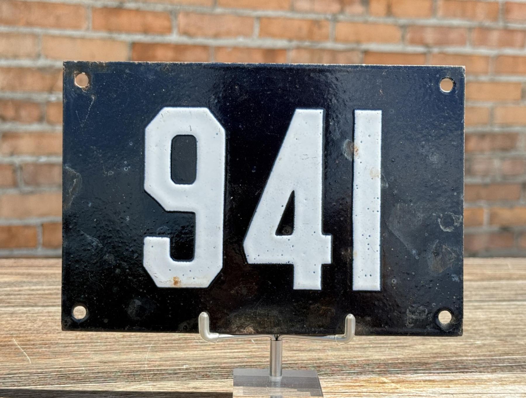 Porcelain Railroad Number Sign