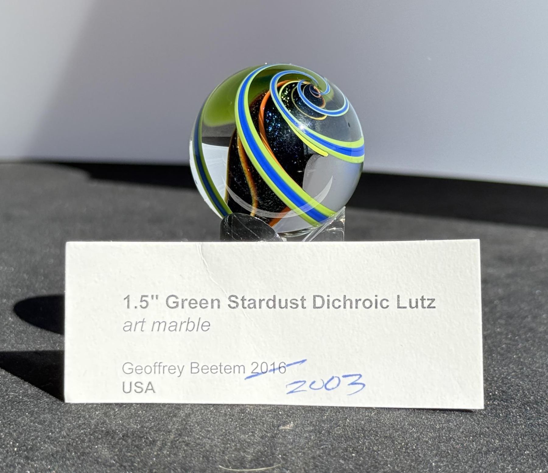 Geoffrey Beetem Art Glass Marble
