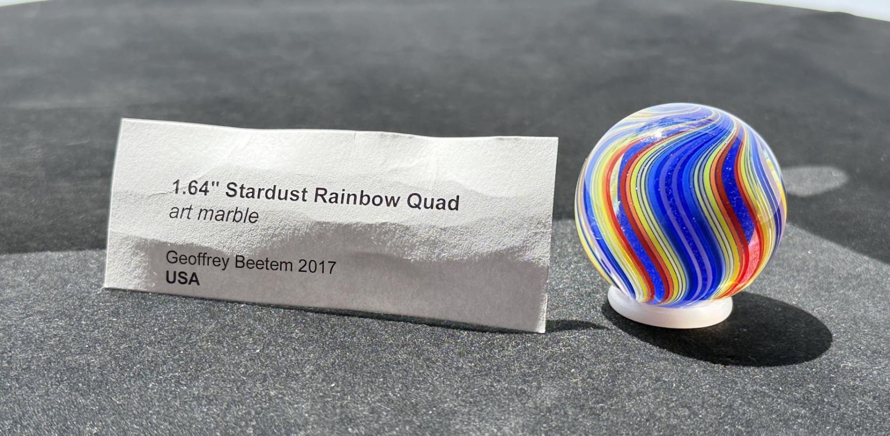 Geoffrey Beetem Stardust Rainbow Art Glass Marble