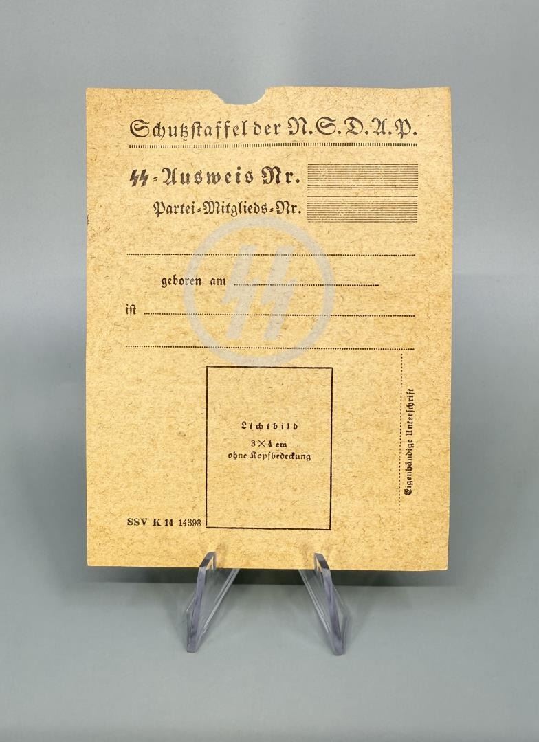 WW2 German SS Membership Card