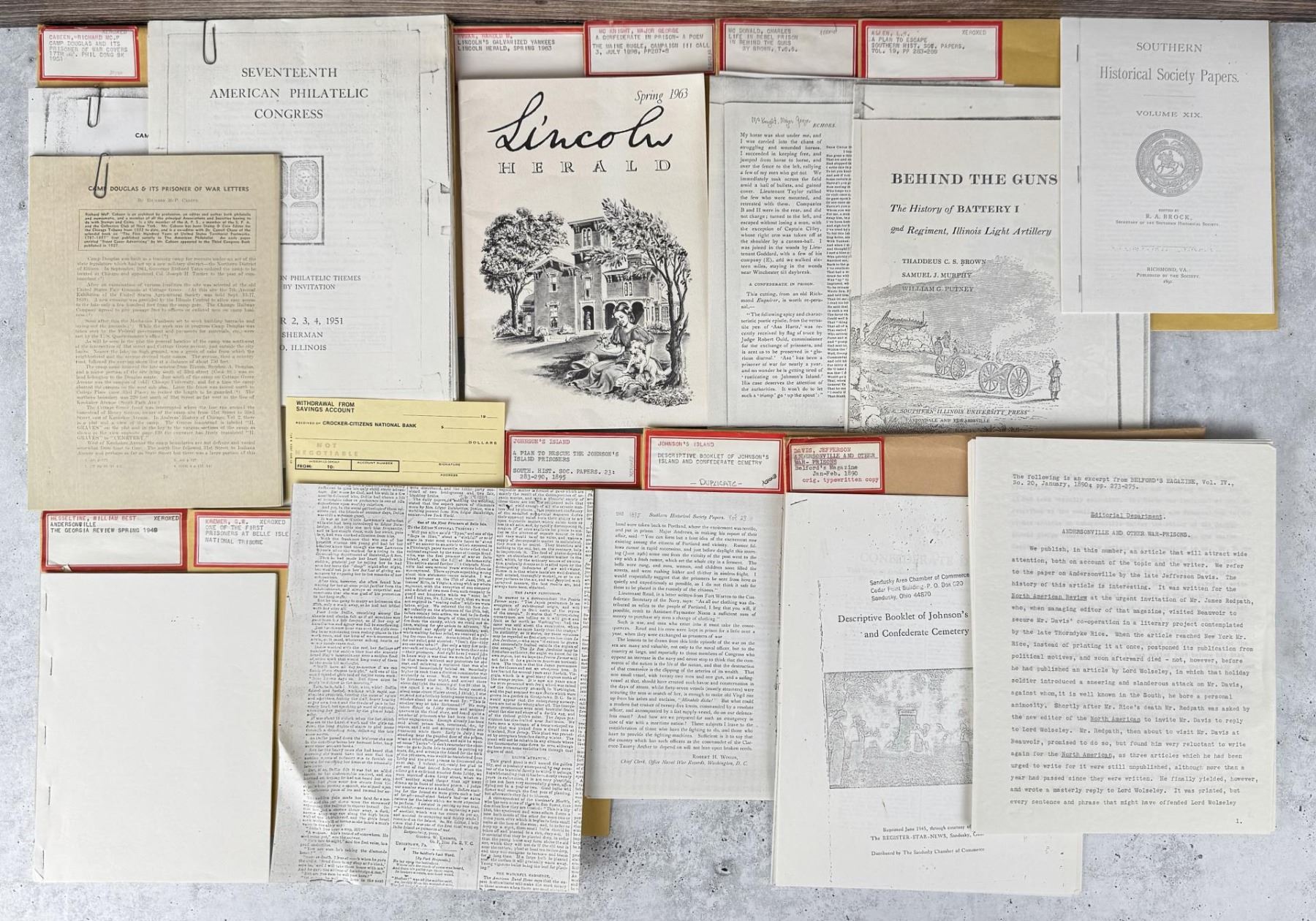 Collection of Civil War Research Documents