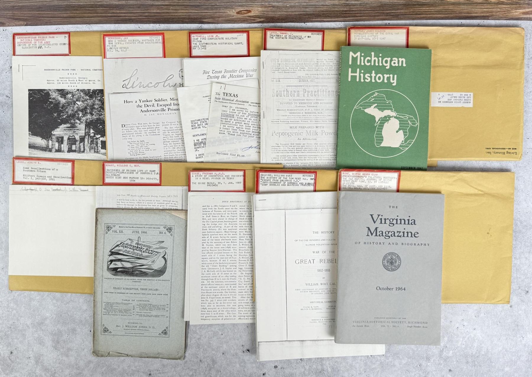 Collection of Civil War Research Documents