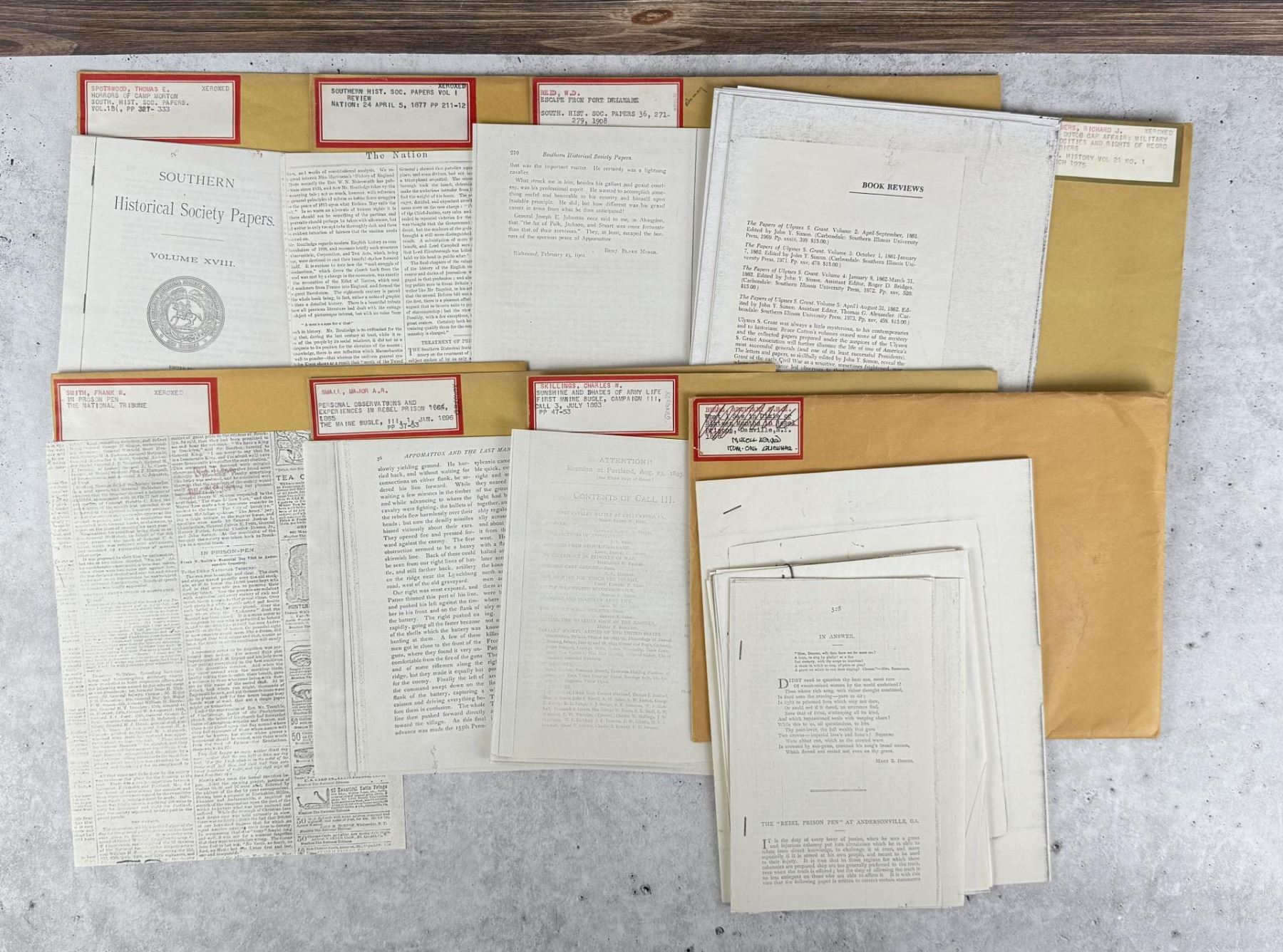 Collection of Civil War Research Documents