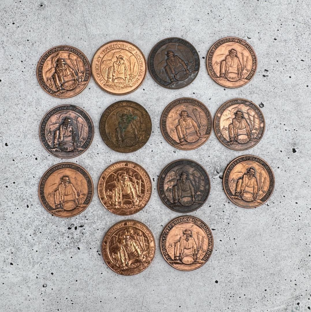 Group Of Frontier Town Montana Souvenir Tokens