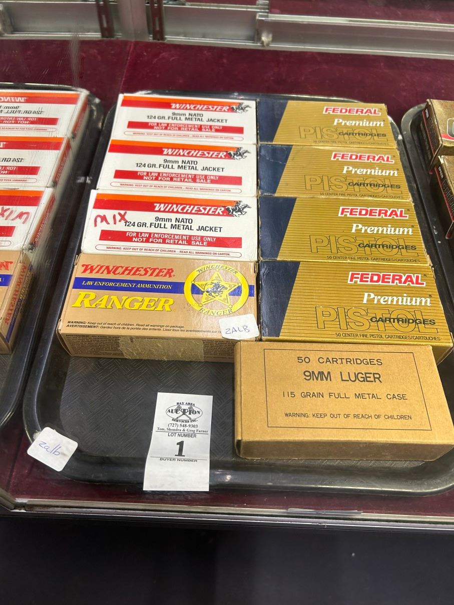 Winchester Federal/Luger Ammo - 9 Boxes - Bay Area Auction Services