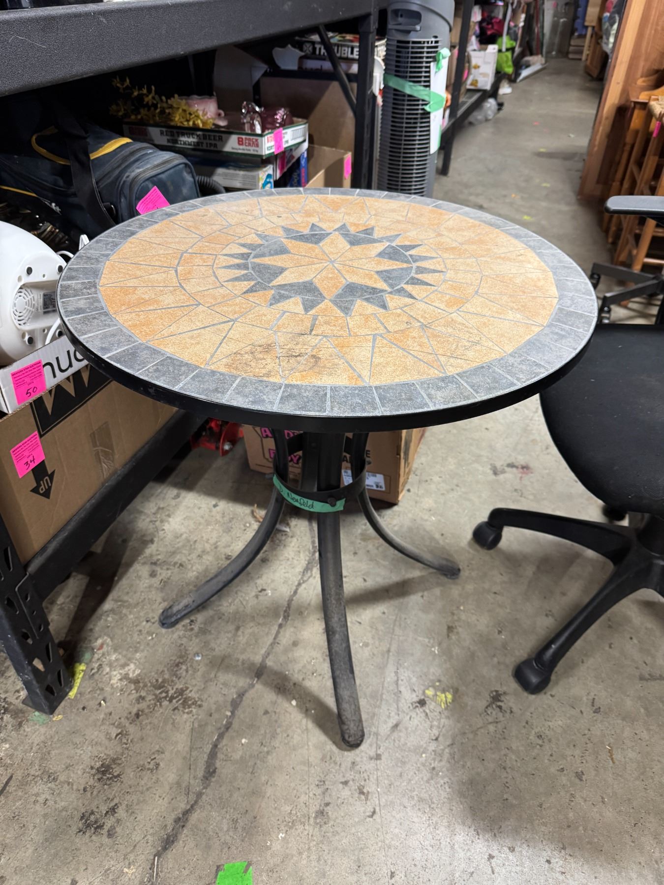 Tile top patio table