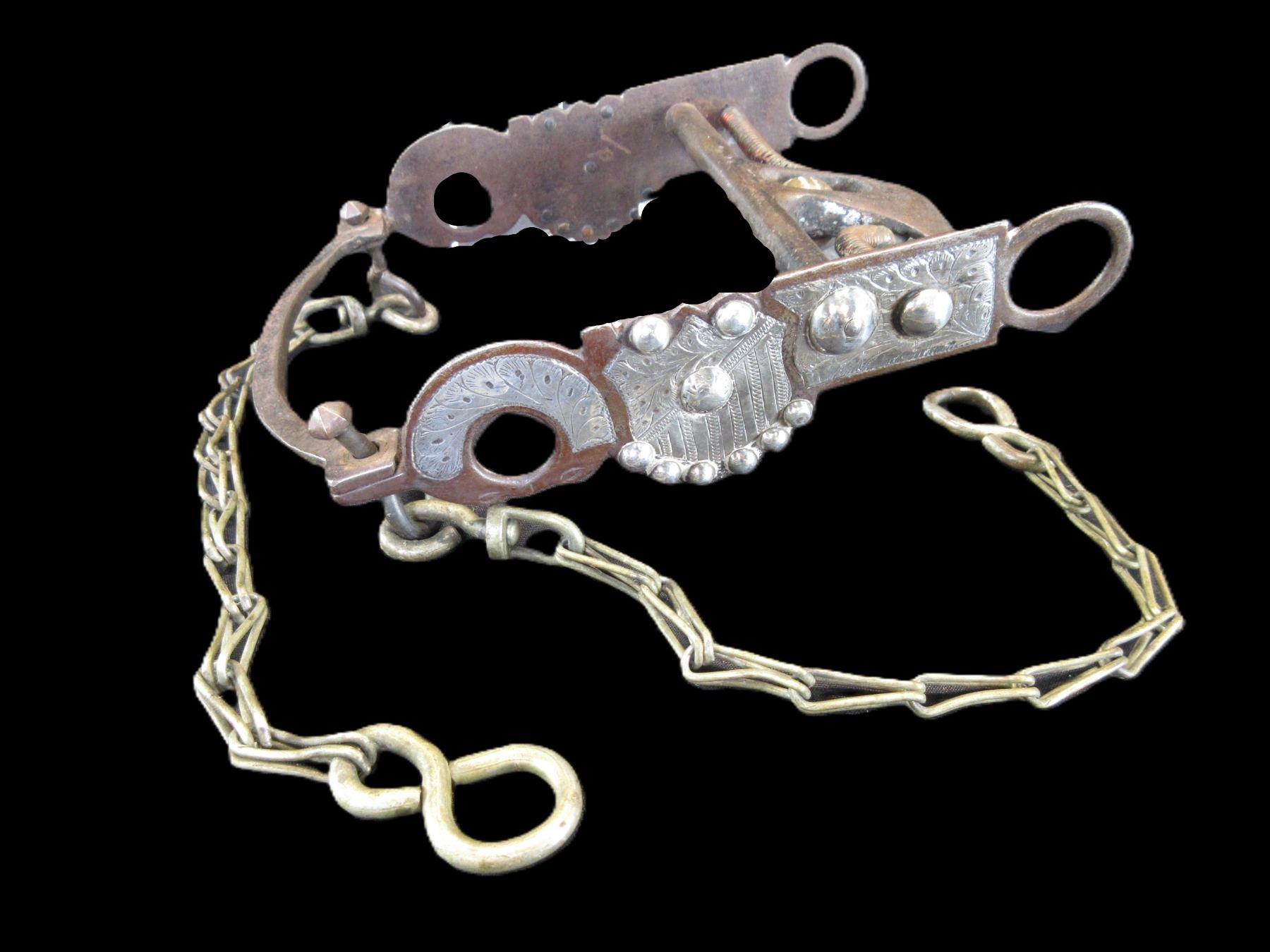 Unmarked Silver Inlaid Kissing Bird Bit- Carmel Cheek- Spade Mouth ...