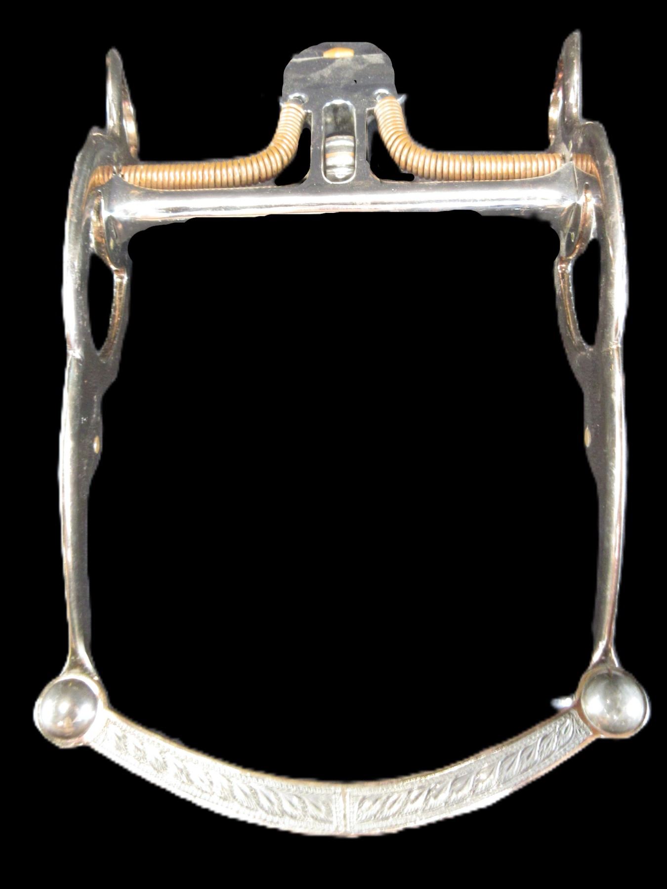 Unmarked Silver Inlaid Stainless Bit- Circle Cheek- Spade Mouth ...