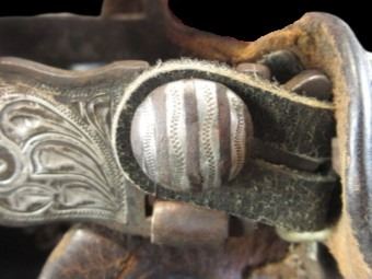 Unmarked Silver Inlaid Target Pattern Spurs- 1.2" Bands- 2.5" Drop ...