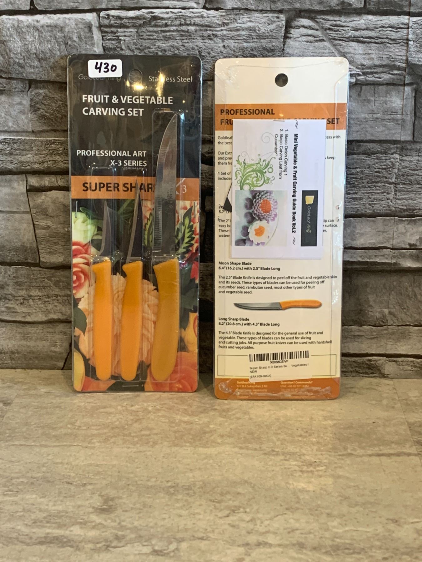 Fruit & Vegetable Carving Set - Set of 3 - New