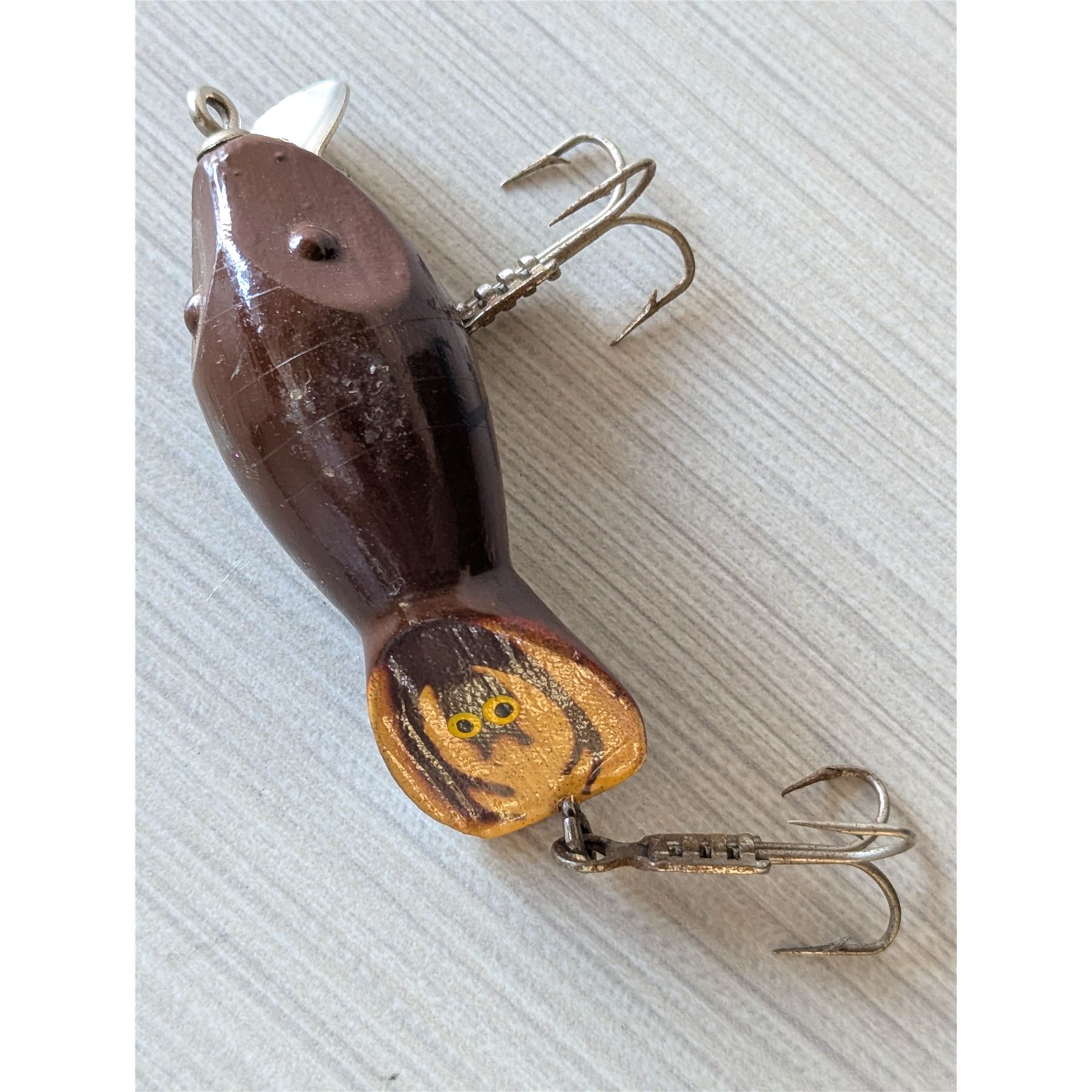 VINTAGE Rebel Wee-Crawfish fishing lure, specifically a brown crawdad ...