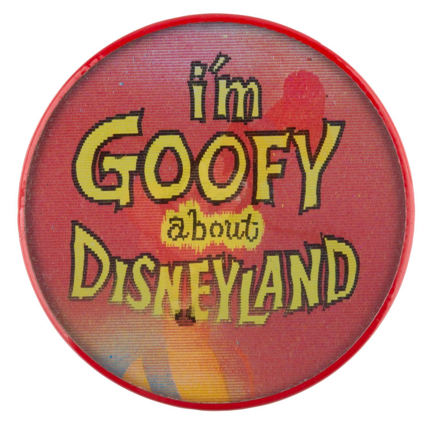 A Goofy Disneyland Art Corner Lenticular Button.