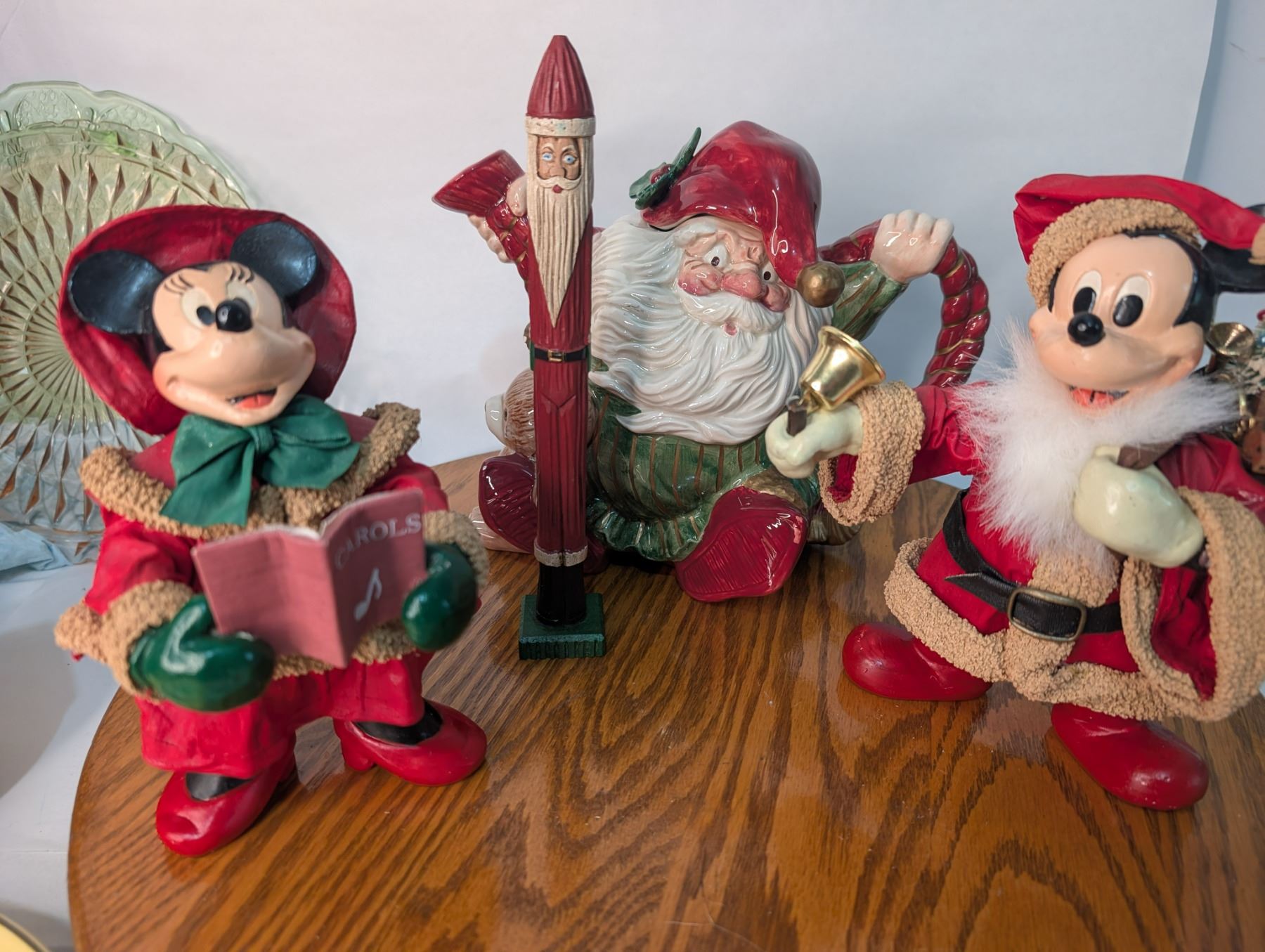Fitz & Floyd Santa Tea Pot and Mickey and Minnie Christmas