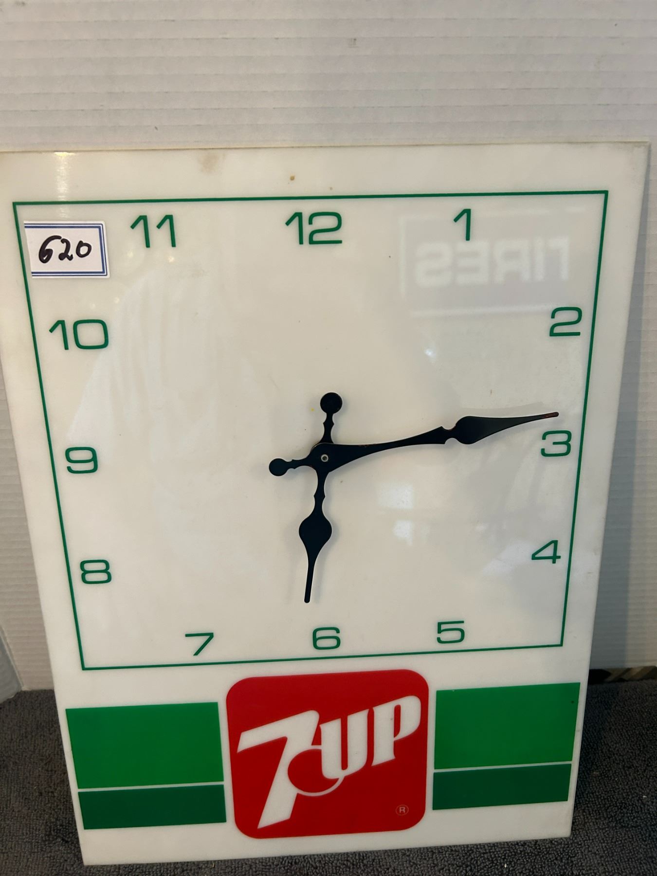 7up advertising clock 12"x16" - Schmalz Auctions