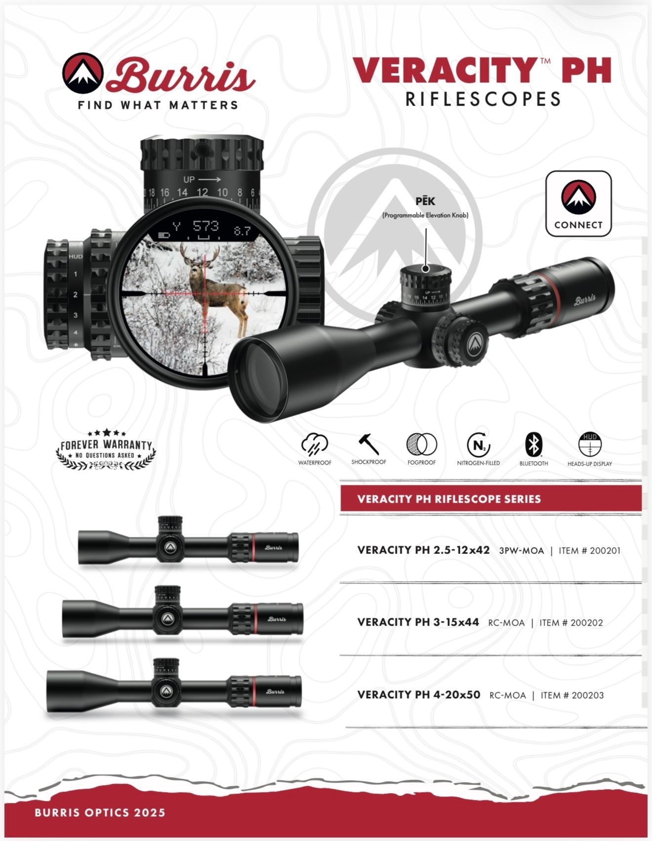 VERACITY TM PH RIFLESCOPES (4-20x50mm) Donated by: Burris Optics