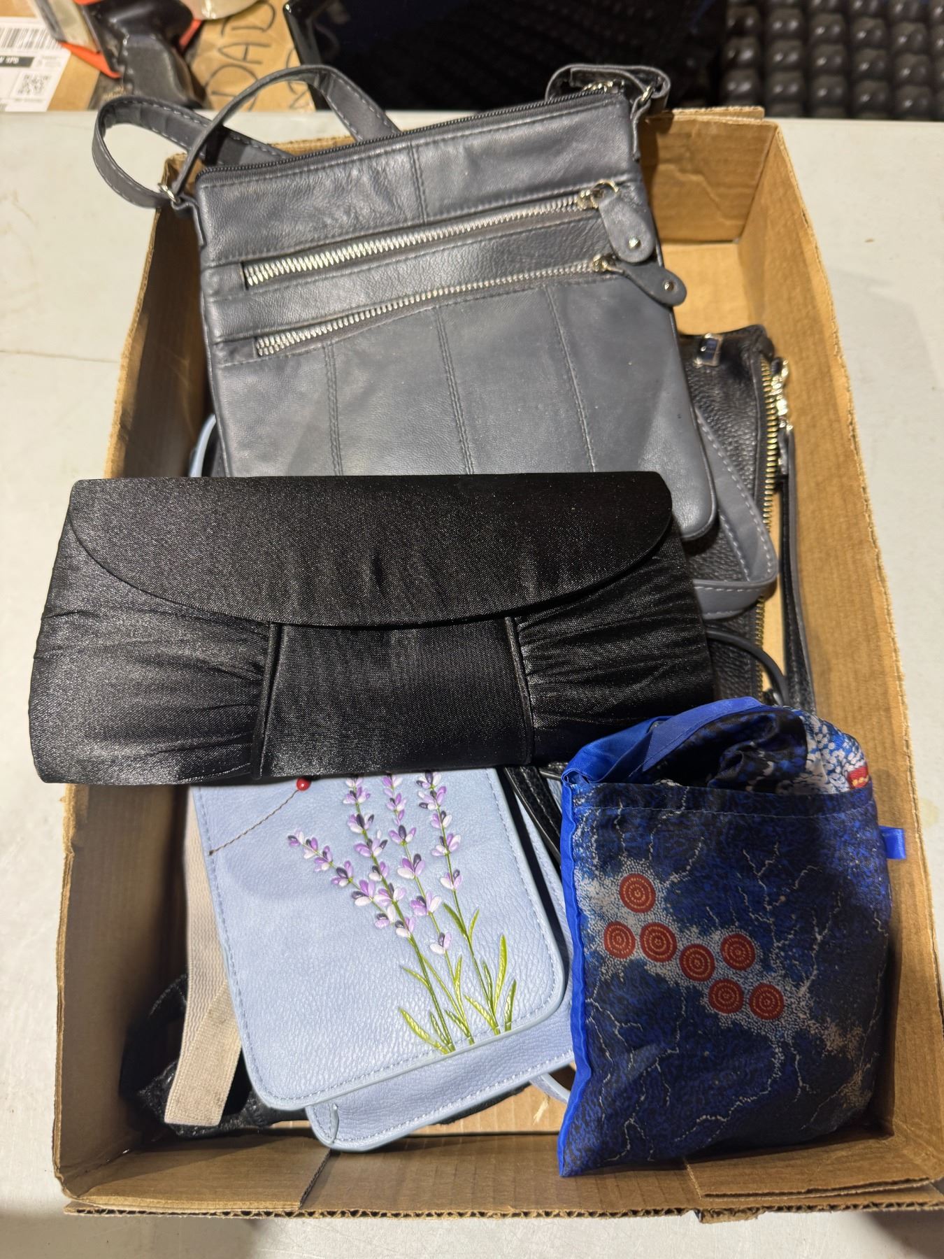 Assorted purses and bags
