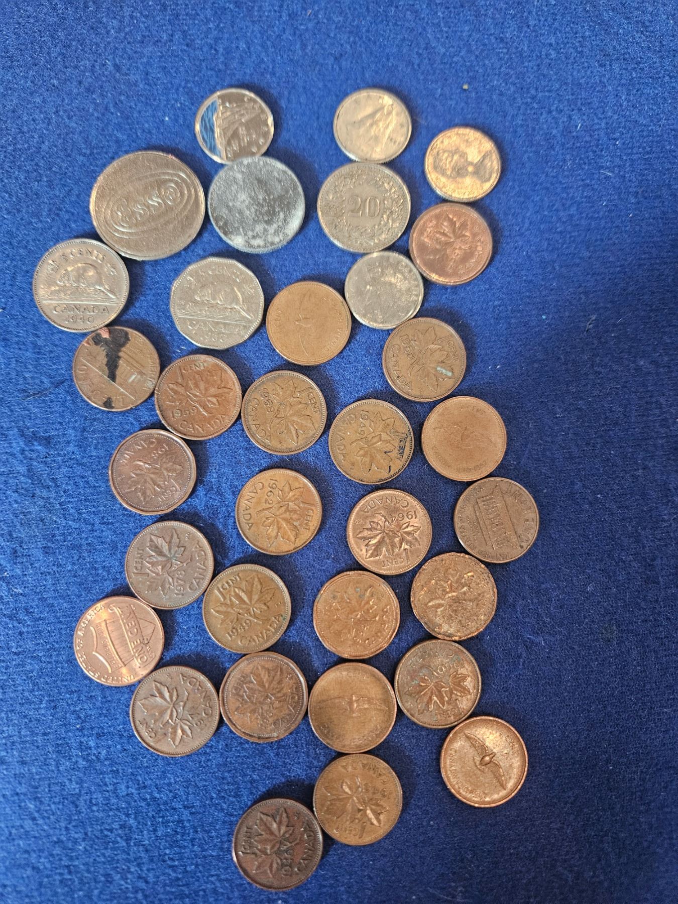 Assorted coins