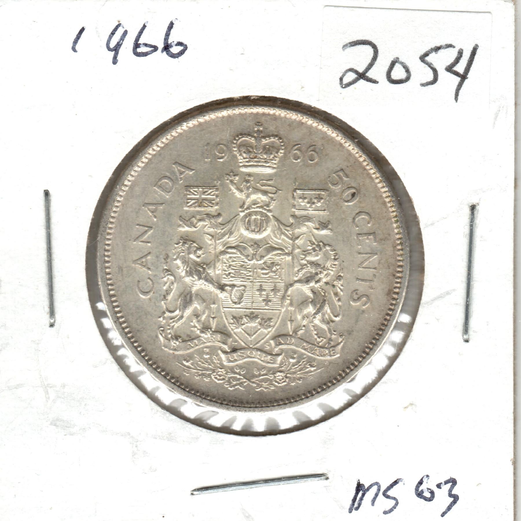 1966 Canadian 50 Cent silver coin